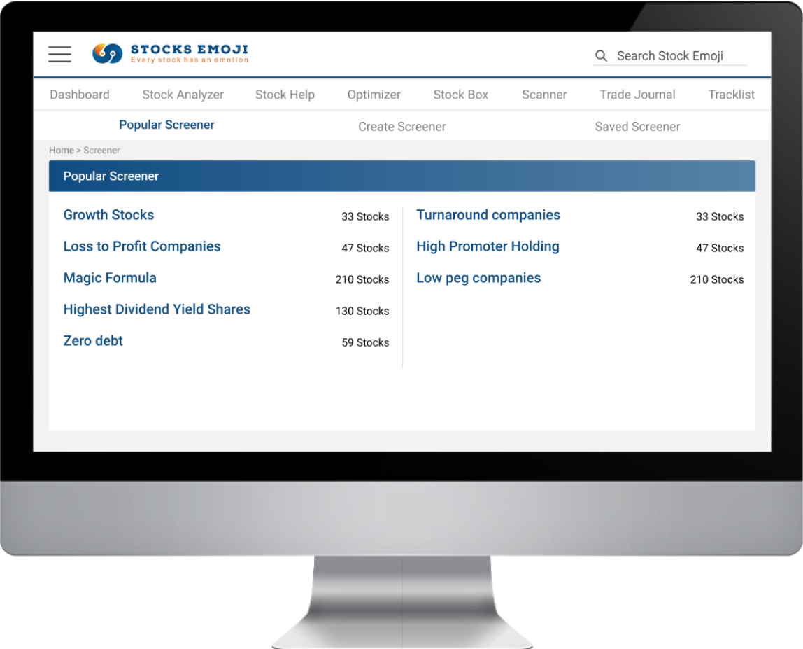 Stocks Emoji - Stock Research & Analysis | Screener | Portfolio Optimizer