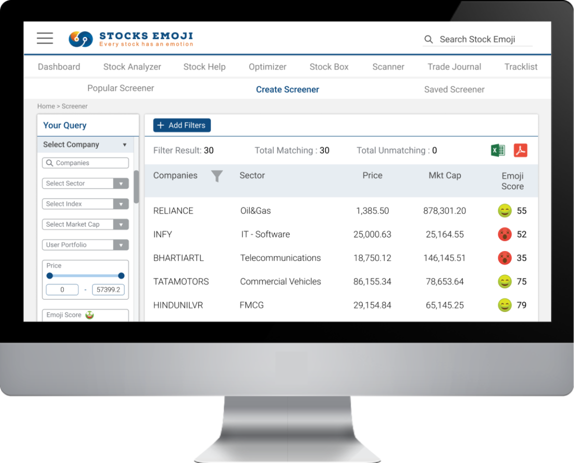 Stocks Emoji - Stock Research & Analysis | Screener | Portfolio Optimizer